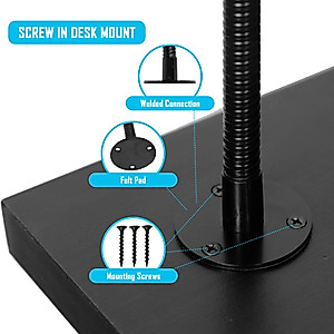 SpinTech Desk Mounted Adjustable Gooseneck for Microphone Mount that Screws in to Tables Podiums (13)