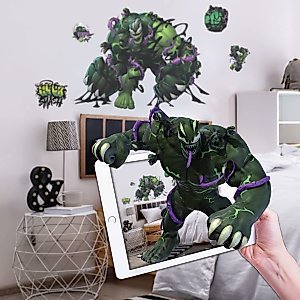 Wall Palz Marvel Venomized Hulk Wall Decals - Marvel Incredible Hulk Wall Decal - with 3D Augmented Reality Interaction - 18" Venom Symbiote Hulk Stickers Marvel Decor