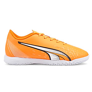 PUMA Ultra Play Indoor Training (Toddler/Little Kid/Big Kid) Ultra Orange/Puma White/Blue Glimmer 4.5 Big Kid M
