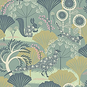 Livebor Floral Peel and Stick Wallpaper Green Floral Contact Paper 17.7inch x 118.1inch Vintage Wallpaper Botanical Decorative Wallpaper Peel and Stick Removable Floral Wallpaper Self Adhesive Vinyl