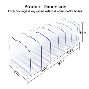 Maelphoo Adjustable Shelf Divider for Closet,Closet Organizers and Storage,Clear Purse Organizer for Closet,Handbag Organizers for Closets,Bookshelf Separator Divider