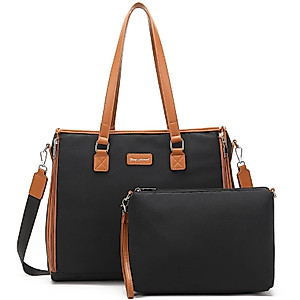 Diaper Bag Tote Baby Bags for Mom, Side Open Design Diaper Handbag Waterproof Travel Diaper Tote Purse with Stroller Hook