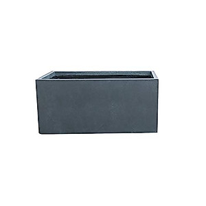 Kante 31.1" L Long Rectangular Concrete Planter, Large Outdoor Indoor Garden Pots with Drainage Hole and Rubber Plug, Charcoal