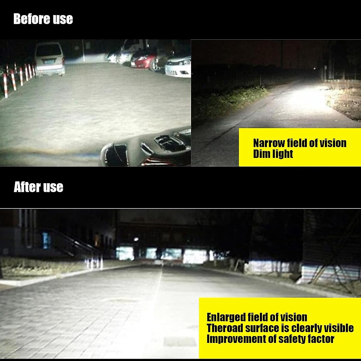 Slykew Pack-2 H4 Halogen Spotlight, Low Beam Halogen Spotlight Bulb 6000K Cool White, Fog Lights, H4 100W High Beam, White Super Bright Bulb for Most Cars, SUVs, Trucks