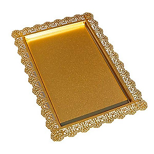 Set of 2 Rectangle Cupcake Stand Iron Cake Holder Dessert Candy Display for Wedding Birthday Party Baby Shower Bar Gold