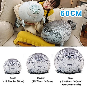 ETAOLINE Chubby Blob Seal Pillow Cute Seal Plush Toy Cotton Stuffed Animals (Large)