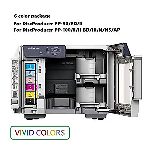 C13S02A9991 Ink Cartridge 6 Color (Cyan, Yellow, Magenta, Black, Light Cyan, Light Magenta) Set for DiscProducer PP-100 PP-50 in Retail Packaging, Each