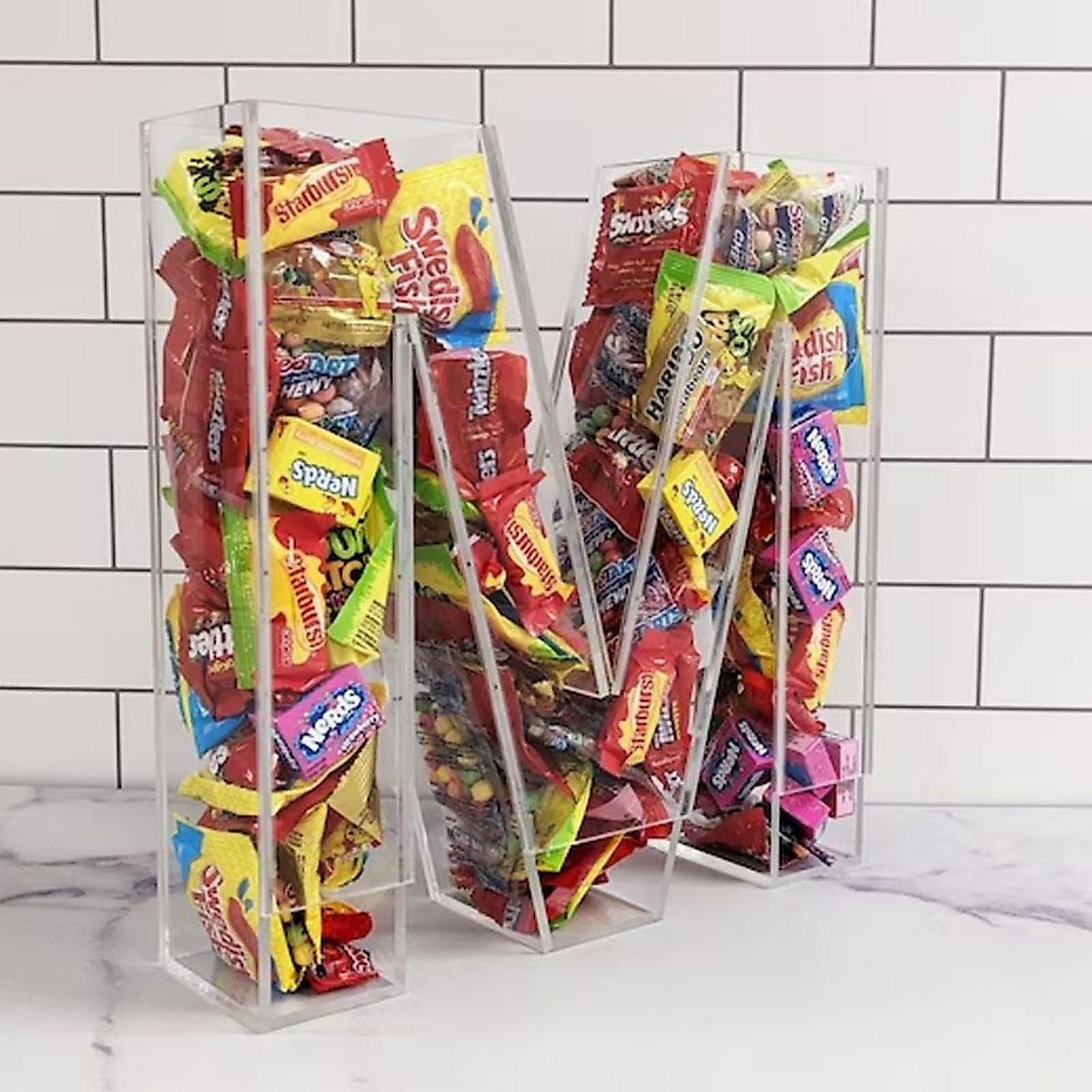 Fillable Alphabet Acrylic Tray Acrylic Alphabet Candy Jar Reusable Party Deli Jar Magnetic Lid Design 10in Sealed Acrylic Box (A)