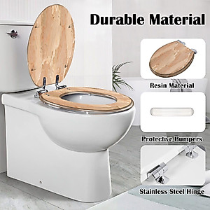 Elongated Toilet Seat texture Natural breccia marble tiles for ceramic wall tiles floor Resin Toilet Seat Quietly Slow Close with Quick-Release Hinges Toilet Seat with Cover Easy to Clean Install