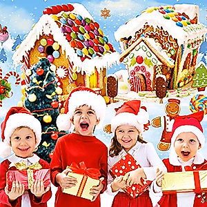 Christmas Wall Decorations Gingerbread Photography Backdrops Large Fabric Sweet Holiday Scene Banner for Winter Christmas Party Photo Booth Props Background Banner
