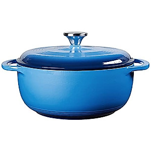 Lodge EC4D33 Enameled Cast Iron Dutch Oven, 4.5-Quart, Caribbean Blue & Enameled Cast Iron & Ceramic Stoneware Care Kit