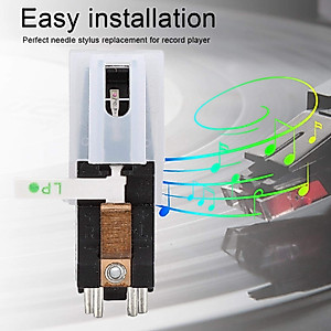 Junlucki Record Needle Stylus | Replacement Record Player Stylus | High Accuracy Dual Needle Stylus and Dual Needle Stereo Stylus Phono Cartridge Turntable Record Player