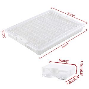 Diamond Bead Storage System, 78 Pcs Removable Clear Plastic Painting Drill Organizer with Snap Shut Lid for Nail Art Rhinestone Jewelry DIY Diamond Cross Stitch Tools and Other Small Items (White)