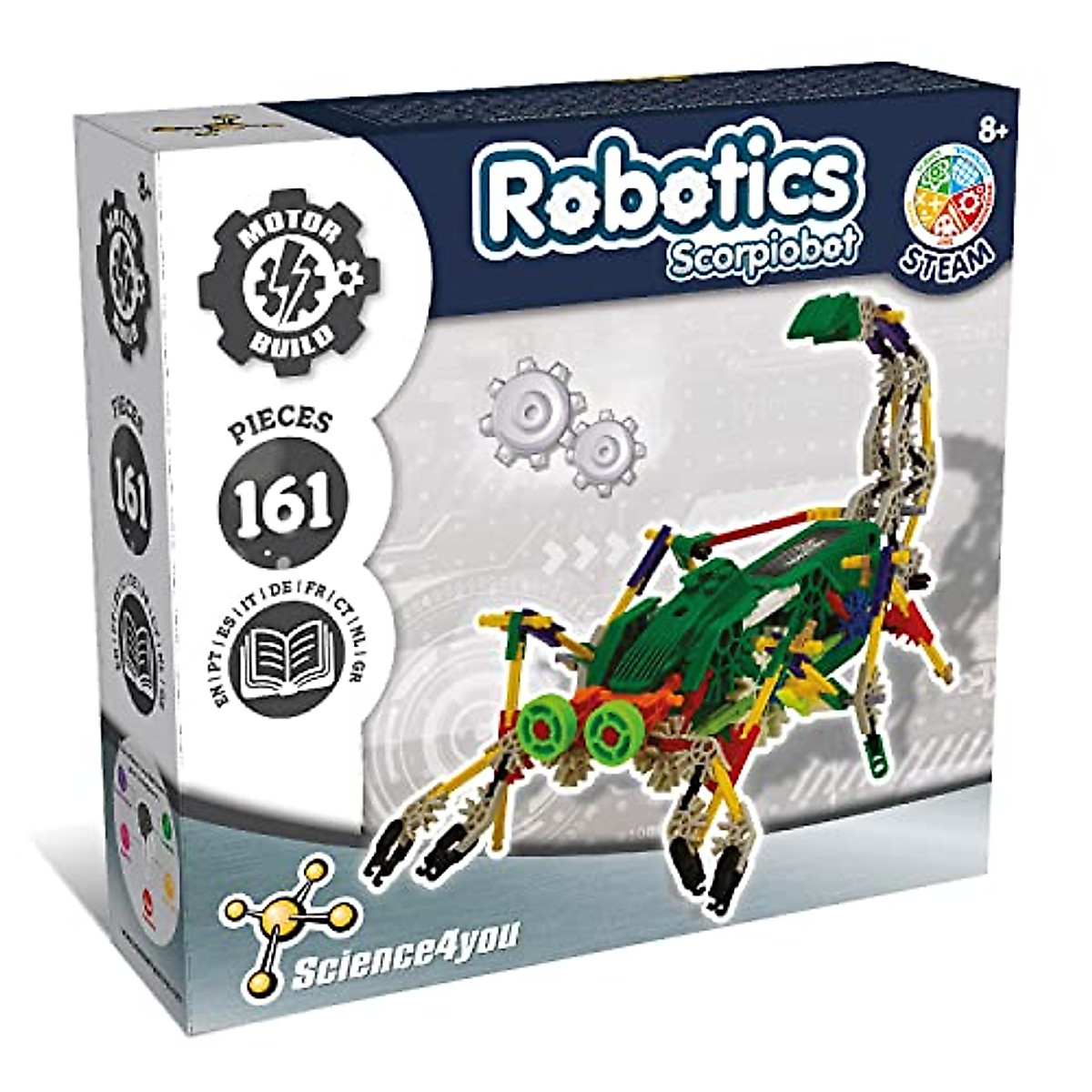 Science4you Scorpiobot Robotics Kit for Kids - Building Robot Toys for Kids 8-12 Year olds, Robot Kit with 161 Pieces, Stem Building Games, Robots for Kids, Gift for 8+ Year Olds Boys and Girls