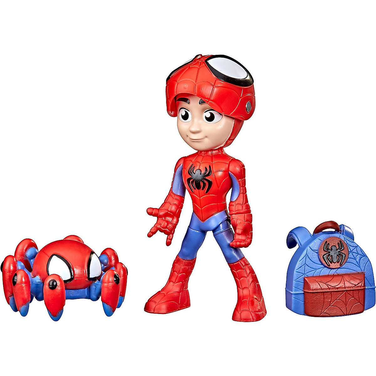 Spidey and His Amazing Friends Marvel Hero Reveal 2-Pack, 4-Inch Scale-Action Figures,-Mask Flip Feature, Spidey and Trace-E, 3 and Up