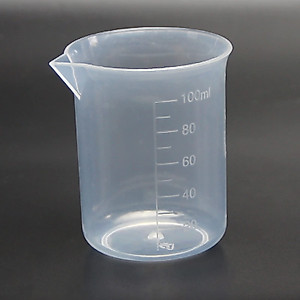 Othmro Measuring Cups 100ml/3.38oz PP Plastic Graduated Beaker Transparent for Lab Kitchen Liquids 4pcs
