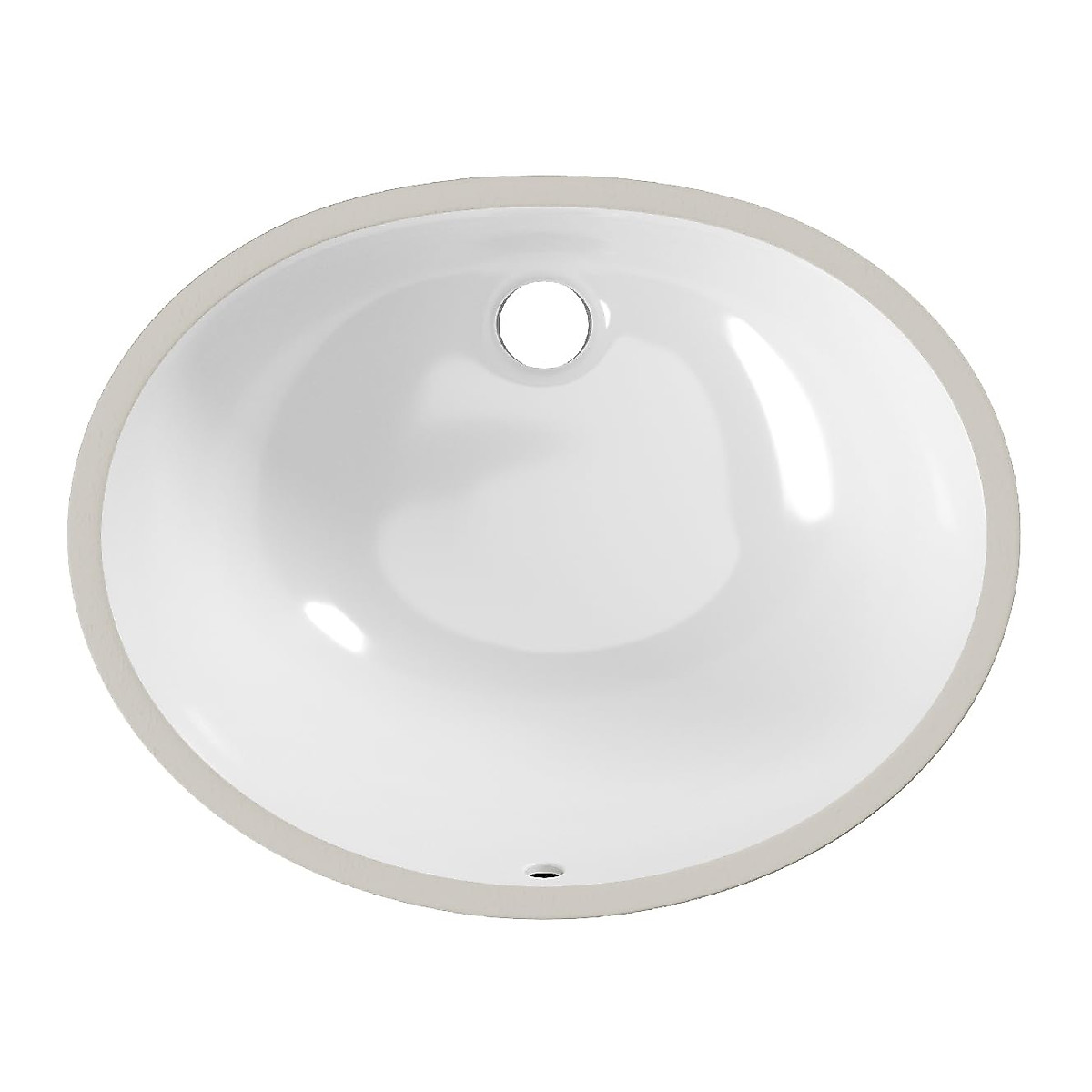 ARIEL 16" x 19.63" Oval Undermount Bathroom Sink Vanity In White, Durable Ceramic Constuction, Space-Saving, Overflow-Proof, Modern Design