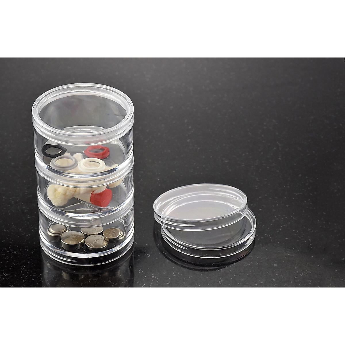 SE Plastic Storage Containers with Stackable Screw-On Lids, Clear (6 PC.) - 8744SBB