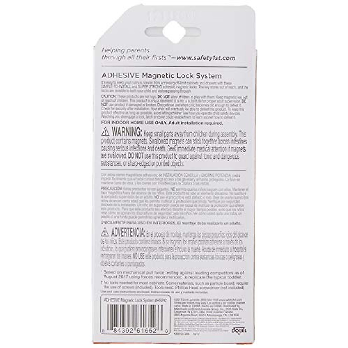 Safety 1st Adhesive Magnetic Lock System, 2 Locks And 1 Key