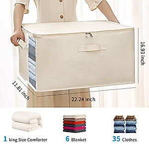 Vailando 6-Shelf Hanging Closet Organizer with Large Canvas Storage Bags for Closet Organizers and Storage,Wardrobe Comforter Clothes Sweater Blanket Organizer 22