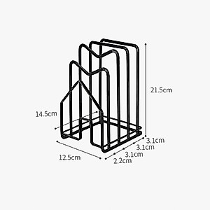 Kepuarm Cutting Board Rack Holder, Chopping Board Organizer, Pot Pan Lid Holder Rack for Pan Lids, Plates, Dishes, Cutting Boards, Kitchen Countertop Cookie Sheet Storage (White)