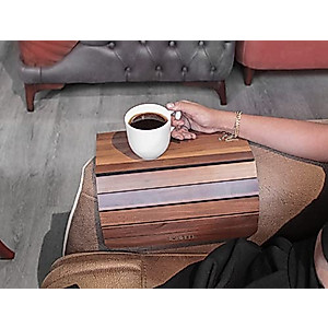 SIABELLE® Sofa Arm Tray, Flexible Couch Arm Tray Table, Foldable Cup Holder for Armrest, Portable Couch Tray for Drinks, Snacks, Phone, TV Remote - (17.4” x 12”)