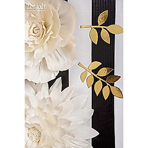 Letjolt Golden Paper Leaves Set Decorations for Family Tree Photo Wall Crafts Leaf(12pcs) Glitter Butterfly(4pcs) Nursery Decor Baby Shower Backdrop Decals