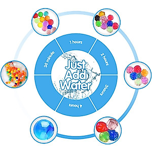 1000Pcs Large Water Gel Beads Non Toxic, Jumbo Water Gel Beads Rainbow Mix Growing Balls for Vase Filler, Wedding and Home Decoration