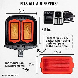 Air Fryer Silicone Loaf Pans for Baking, Non-Stick Mini Bread Cake Pan, Small Airfryer Bakeware Sets, Meatloaf Brownie Corn, Fits Instant Pot, Ninja Foodi, Cosori, Chefman, Power XL, Dash, BPA Free