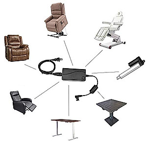Upgraded Recliner Power Supply, Recliner Adapter Magnetic Ring Universal AC/DC Switching Power Supply Transformer 29V 2A with AC Power Wall Cord for Lift Chair Okin Limoss Lazboy Pride etc.