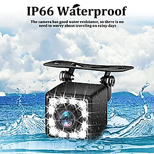 12LED Rear View Camera CVBS Switching Car Reverse Camera IP66 Waterproof Night Vision HD Backup Reversing Camera 170° Wide-Angle Parking Assistance Cameras for Cars Pickup Trucks RVs Vans SUVs