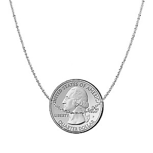 Savlano 925 Sterling Silver Solid 1.5MM Sparkle Crisscross Roc Adjustable Bolo 14-24 Inch Chain Necklace For Women - Made in Italy Comes With a Gift Box (White)