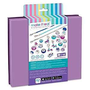 Make It Real - Halo Charms Bracelets True Blue - DIY Charm Bracelet Making Kit - Friendship Bracelet Kit with Beads, Charms & Cord - Arts & Crafts Bead Kit for Girls - Makes 3 Bracelets