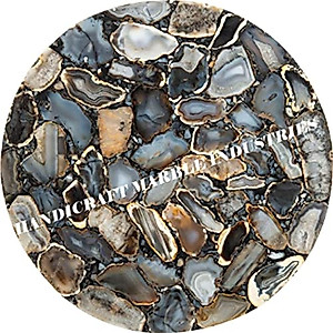 Natural Brown Agate Stone Round Coffee Table Top, Counter Top Agate Table Top, Natural Agate Stone Round Centre Table Top, Agate Stone Round Side Table Top, Family Heir Loom, Piece Of Conversation