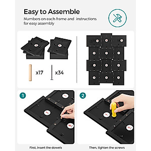 SONGMICS Collage Picture Frames, 4x6 for Wall Decor Set of 12, Multi Family Photo for Gallery Decor, Hanging Display, Assembly Required, Ink Black