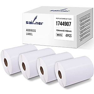 4" x 6" Shipping Labels 1744907 Internet Thermal Postage Labels Compatible for Dymo LabelWriter Thermal 4XL Strong Permanent Adhesive, 220 Labels/Roll (4 Pack)