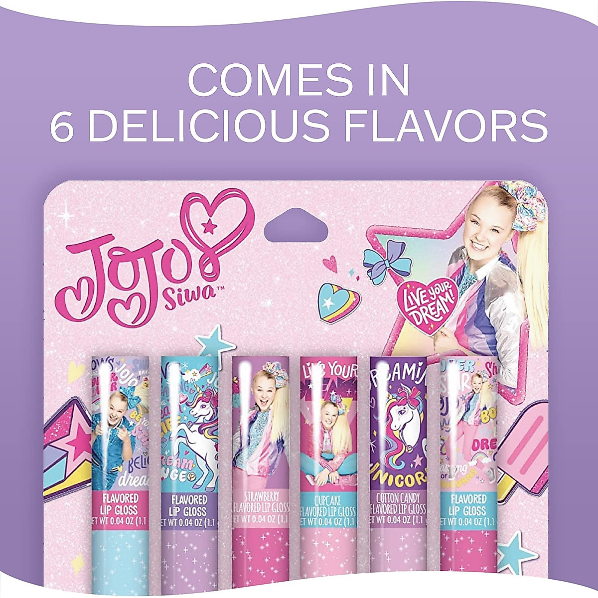 JoJo Siwa 6 Piece Lip Gloss Clamshell