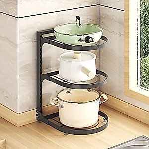 Pots And Pans Organizer for Cabinet.3-Tiers Heavy-Duty Pot and Pan Rack for Kitchen Organization, Height Adjustable and Space Saving Pot Organizer football Valentine's Day President's Day Gift