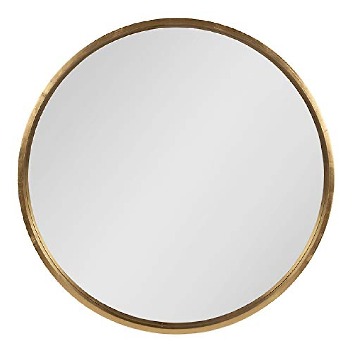 Kate and Laurel Travis Round Wood Wall Mirror, 31.5" Diameter, Gold, Modern Glam Wall Décor Accent
