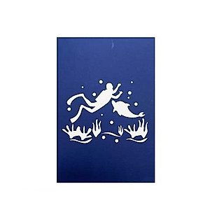 ETA 3D Under the Ocean Pop Up Card for Diver, 3D Birthday Pop up Card for Diving Lover, Ocean Lover or Diver or Diving Coach, Son Grandpa Father Dad Husband Friend Colleague, Father Day Card, H13