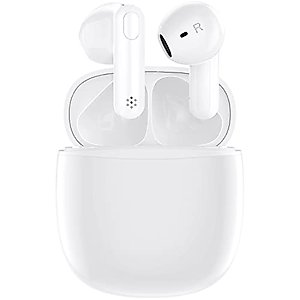 Jrwaro Wireless Earbuds, Bluethooth 5.3 Headphones HiFi Stereo in-Ear Earphones with Touch Control and Type-C Charging Case, Built-in Microphone IPX6 Waterproof Ear Buds for Sport and Work White