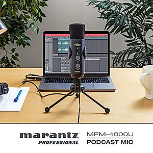 Marantz Professional MPM-4000U Podcast Mic - USB Condenser Microphone With Mixer and Headphone Output for Podcasting, Live Streaming, YouTube Projects