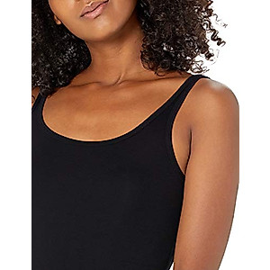Amazon Essentials Women's Slim-Fit Thin Strap Tank, Pack of 2, Black, Small