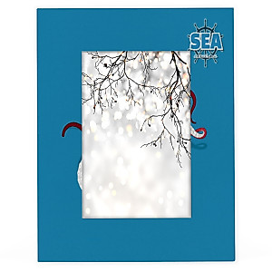 POFATO Red Octopus Sea Adventure 5x7 Picture Frame Wood Photo Frame for Tabletop Display Wall Mount Picture Frame Display 5 x 7 Inch Photo Wall Decor Home Gift Frames