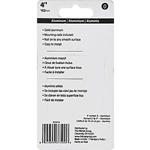 HIllman 841616 4-Inch Nail-On Black Die Cast Aluminum, House Number 0