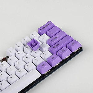 NPKC White Purple Mixed 61 ANSI Keyset OEM Profile Thick PBT Keycap Suitable for MX Switches Mechanical Gaming Keyboard (Only Keycaps)