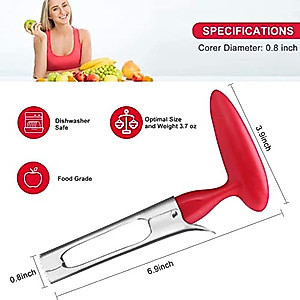 SCHVUBENR Premium Apple Corer Tool - Easy to Use and Clean - Sturdy Apple Core Remover with Sharp Serrature - Stainless Steel Corers for Apple and Pear - Core Fruits with Ease(Red)