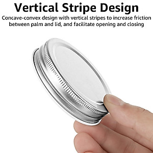 LOYORTY 50 pcs Regular Mouth Mason Canning Jar Lids, Reusable Metal Lids for Mason Jar, Leak Proof Secure Mason Storage Cover Caps (Silver)