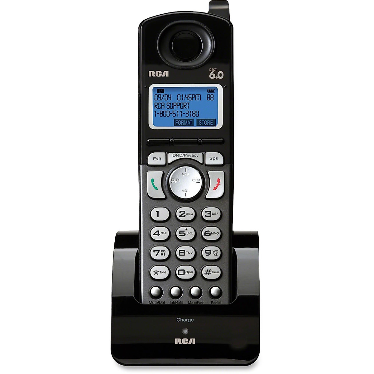 RCA 25055RE1 DECT 6.0 Cordless 2-Line Handset Accessory for RCA 2-Line Base Station (Handset Does Not Work Independently),Black