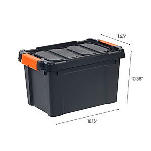 IRIS Heavy Duty Plastic Storage Bins with Durable Lid and Secure Latching Buckles (22 qt. - 4 Pack)